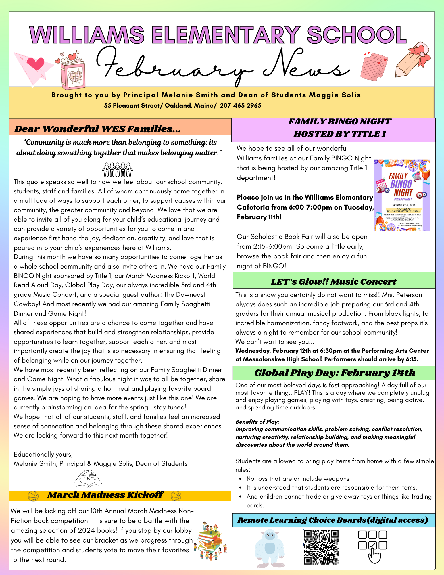 Williams Elementary School News: February 2025 - Williams Elementary